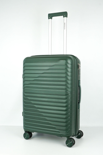 Чемодан Chemodan 360 средний из полипропилена с TSA замком (Импульс) темно-зеленый M+ - купить с ...