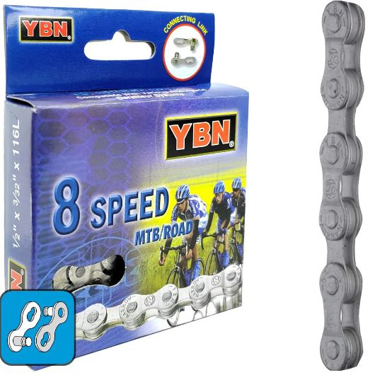 Цепь YBN S88 1/2'x3/32' 116 звеньев, с замком 8 ск. 570084 - купить с ...