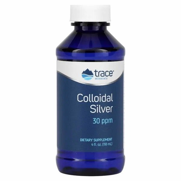 Trace Minerals, Коллоидное серебро, 30 ч/млн, Colloidal Silver, 118 мл ...