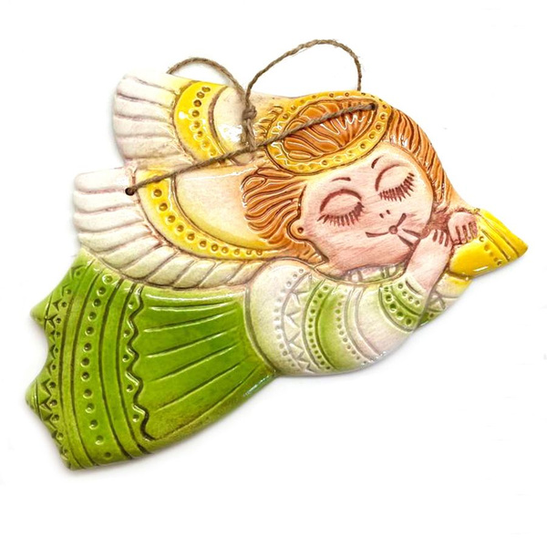 Фарфоровое панно Ангел с дудкой зеленый Sr-AH-161 купить на OZON по низкой цене (1630220711)