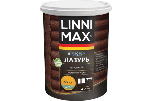 LINNIMAX (ALPINA) АКВА лазурь для дерева акриловая, лессирующая, шелк ...