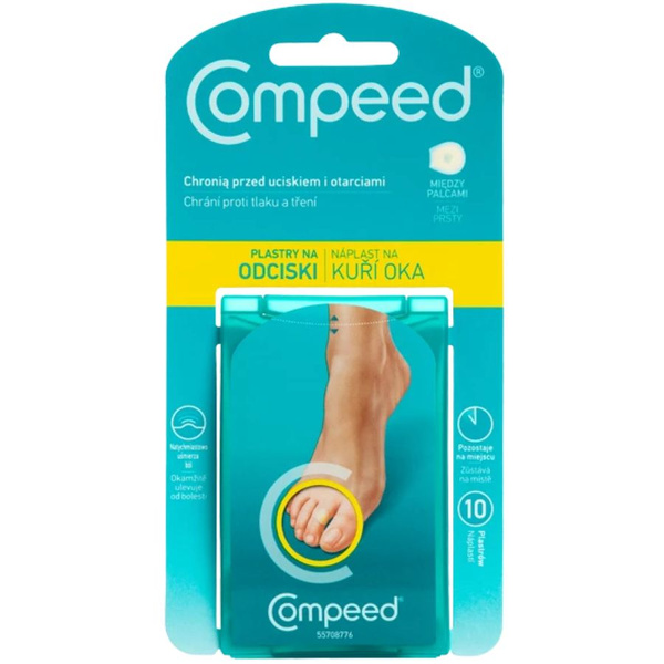 Мозольный пластырь Compeed от сухих мозолей между пальцами ног, 10 шт ...