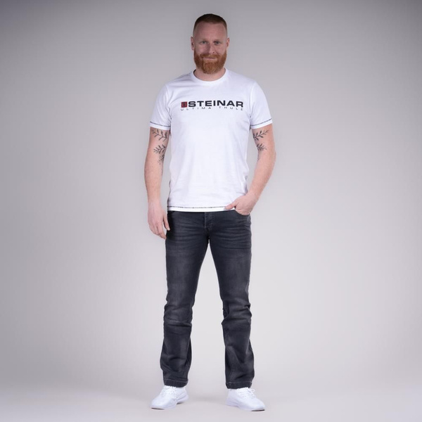 Футболка Мужской Thor Steinar белый, размер 52 Хлопок Надписи, Орнамент приталенный Повседневный ...
