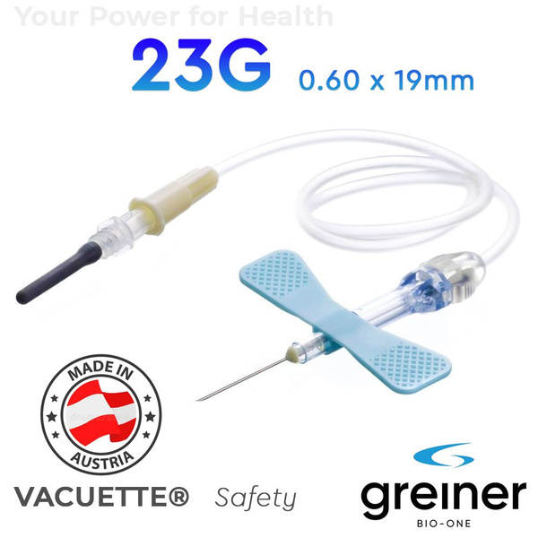 Игла-бабочка Vacuette Safety 23G с луэр-адаптером (0,6х19мм x 30см) для ...