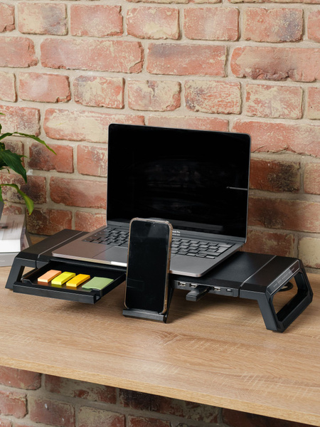 Подставка для монитора с USB-хабом, органайзером и RGB подсветкой ICE ...
