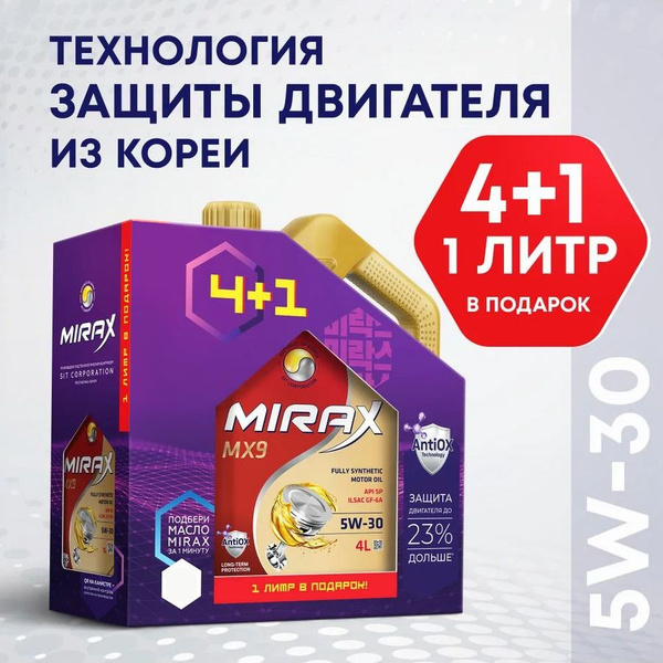 Масло моторное MIRAX 5W-30 Синтетическое - купить в интернет-магазине OZON (1644355923)