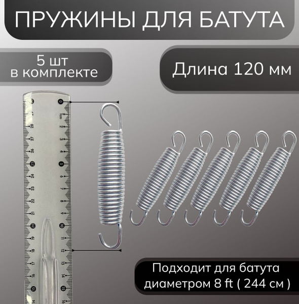 Пружина для батута (244 см), набор пружин оцинкованная сталь 5 шт, 120 ...