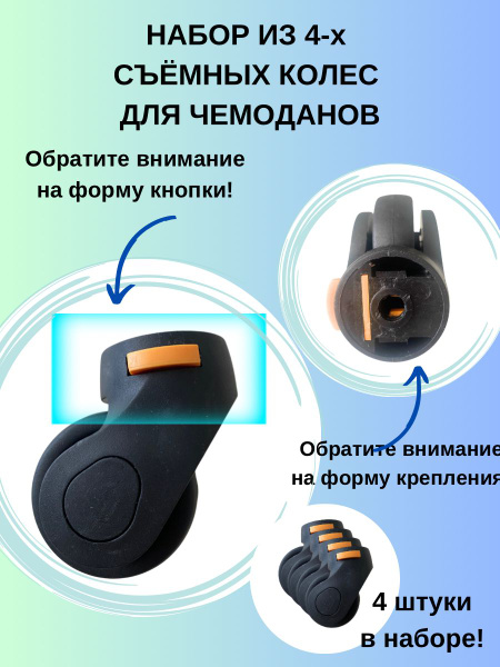 Набор из 4-х съемных колес для чемоданов - купить с доставкой по ...
