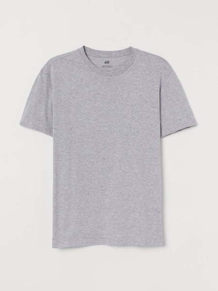 Футболка H&M, размер 44, 46, цвет светло-серый, хлопок 90%, вискоза 10% - купить по выгодной ...
