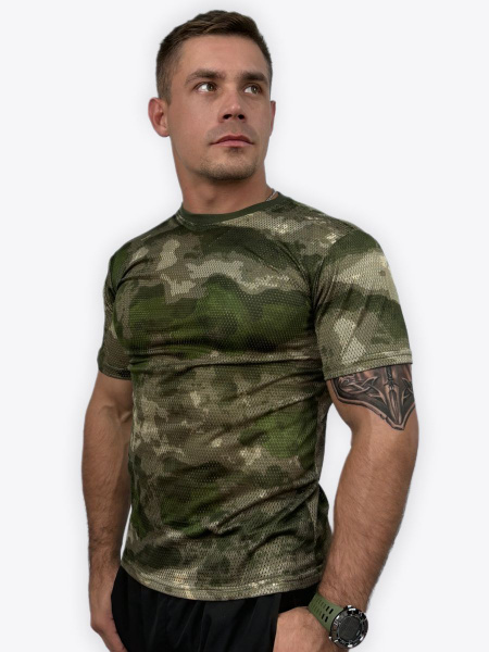 Футболка Мужской Женский АСКАР камуфляж Короткий размер 46 Полиэстер Камуфляж свободный