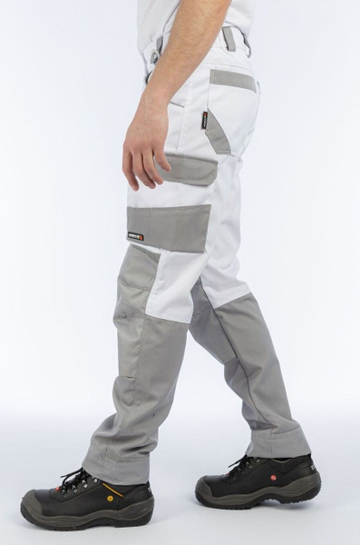 Брюки рабочие Мужской BRODEKS, размер 48 белый, серый, рост 176-182 Смесовая ткань, Полиэфирное ...