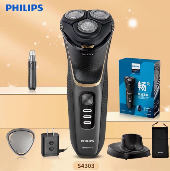 Philips Электробритва S4000 S4303, черный купить на OZON по низкой цене ...