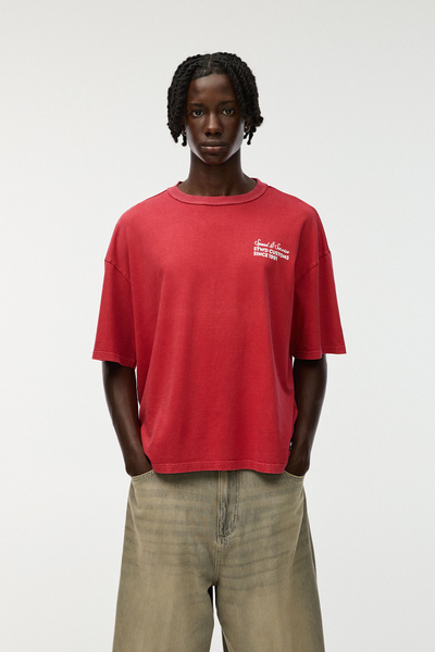 Футболка Pull&Bear, размер 46, цвет красный, хлопок: 100 - купить по выгодной цене в интернет ...