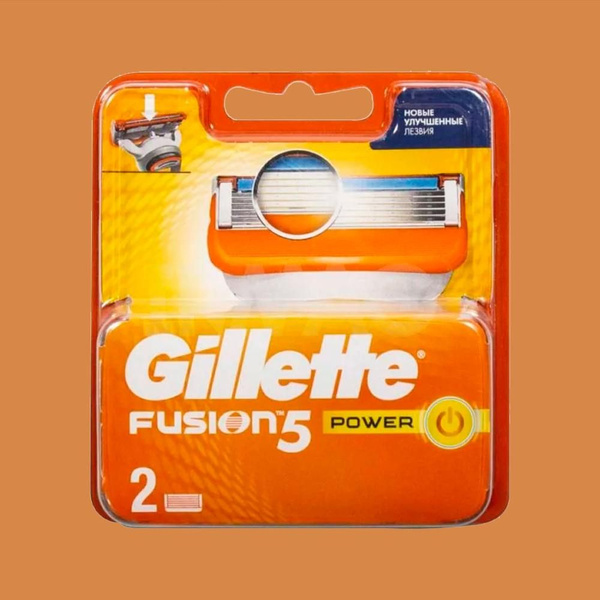 Сменные кассеты Gillette Fusion Power с 5 лезвиями для бритья, 2 шт ...