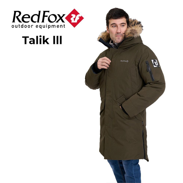 Пальто пуховое Мужской RedFox хаки Полиэстер, Хлопок, размер 62 Длинный Зима Утиный пух Россия ...