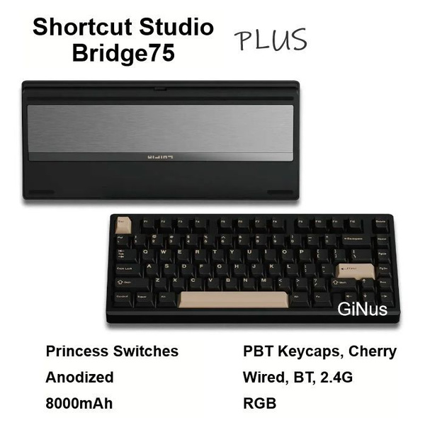 Игровая клавиатура беспроводная Bridge 75 Plus, Anodized, RGB, Princess ...