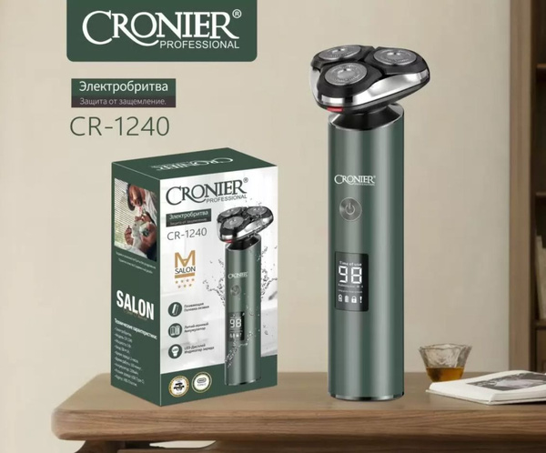 CRONIER Электробритва CR-1237, зеленый купить на OZON по низкой цене (1756880753)