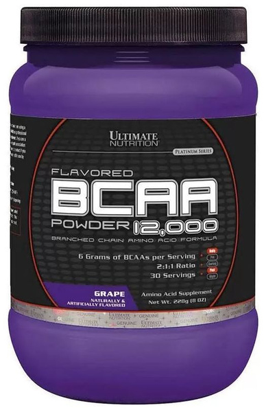 Ultimate Nutrition BCAA Powder 12000 228 г, вкус виноград купить на ...