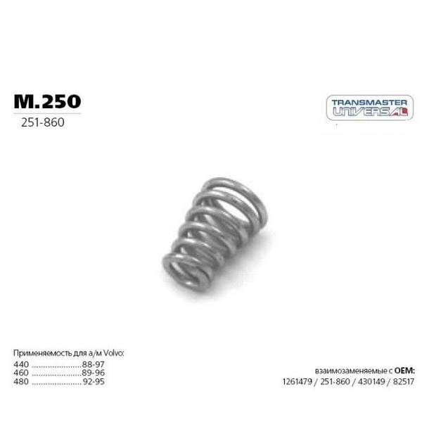 Пружина винтовая коническая DAEWOO 90128079 TRANSMASTER UNIVERSAL M250 купить на OZON по низкой ...