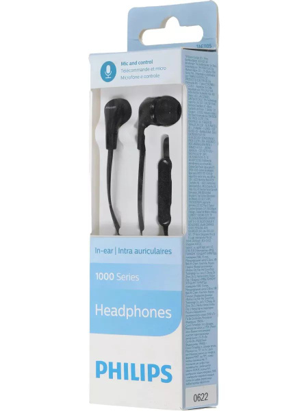 Наушники Вкладыши Philips TAE Проводное 16 TAE1105BK/00 купить c ...