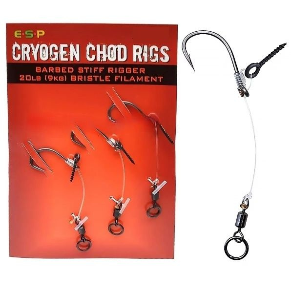 Готовые поводки для оснастки Чод Риг ESP (ЕСП) - Cryogen Chod Rigs Barbed, Размер 5, 3 шт купить ...