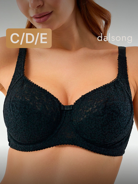 Бюстгальтер Женский DALSONG мягкая чашка на каркасе, размер 90C черный Нейлон Повседневный Китай ...