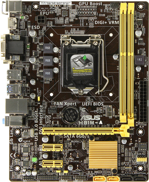 ASUS Материнская плата Материнская плата Socket LGA1150 ASUS H81M-A, 2 ...