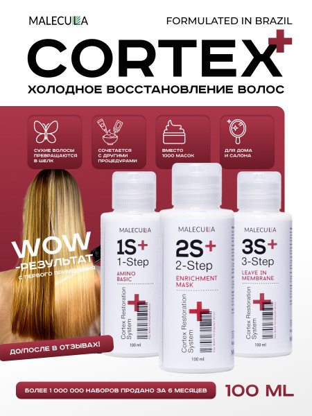 Malecula Холодное восстановление волос Cortex mini набор купить на OZON по низкой цене (1767160632)