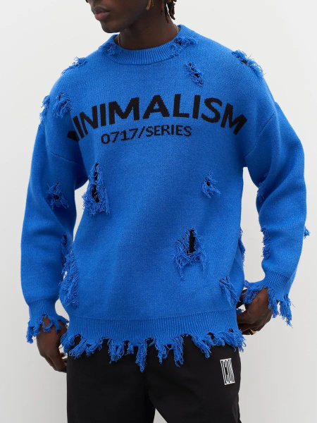 Свитер Мужской Bronks синий Вискоза, Нейлон, размер 48, 50 Без застежки ...