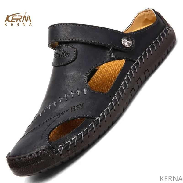 Сандалии Мужской KERNA, размер 43 Воловья кожа Лето Без застёжки купить c доставкой на OZON по ...