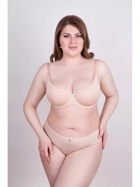 Бюстгальтер Женский Milavitsa формованная чашка, размер 90D нюдовый Полиамид, Эластан Вечерний ...