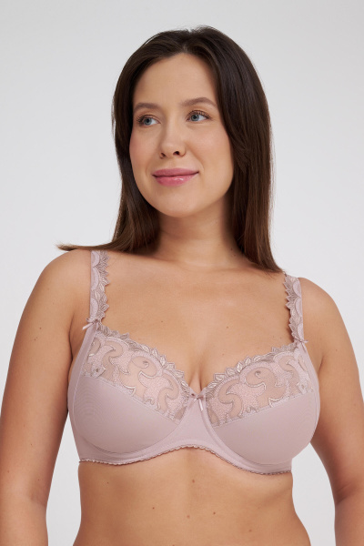 Бюстгальтер Женский Felina на косточках, размер 75E бежевый Полиэстер, Полиамид Повседневный ...