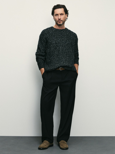 Брюки Мужской Zarina прямые черный Вискоза, Полиэстер Повседневный, размер 46 Молния прямой ...