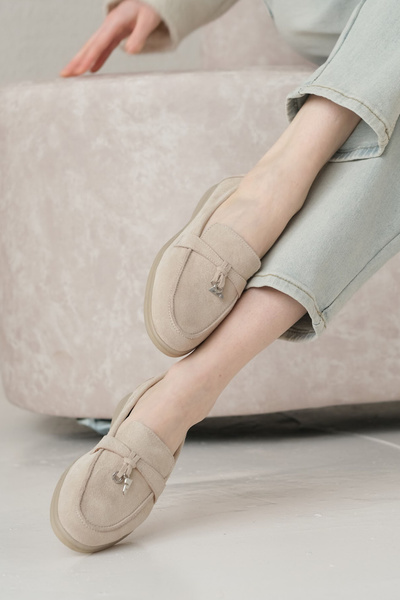 Лоферы Женский Nordman бежевый, размер 41 На любой сезон 5 Без застёжки Россия купить c ...