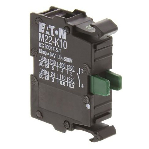 Контактный элемент, монтаж на колодку Нормально Открытый (НО) EATON M22-K10, Арт. 216376 купить ...