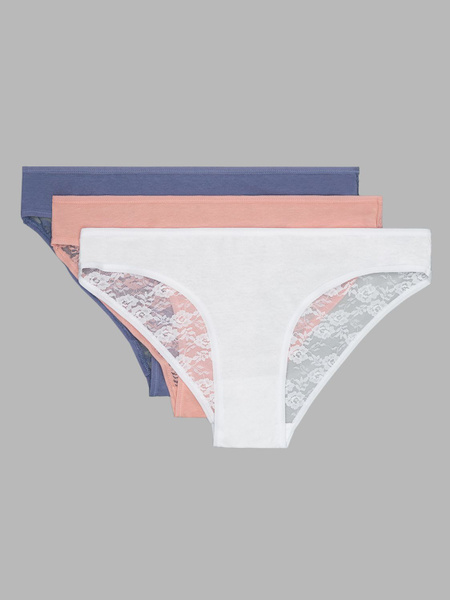 Комплект трусов Женский OVS слипы Хлопок, Эластан синий, размер 46, 48 Средняя Китай ...