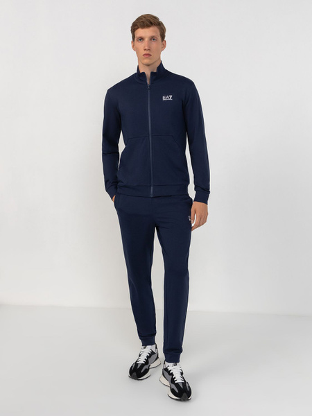 Комплект одежды Мужской EA7 Повседневный темно-синий, размер 52, 54 Хлопок Логотип Камбоджа На ...