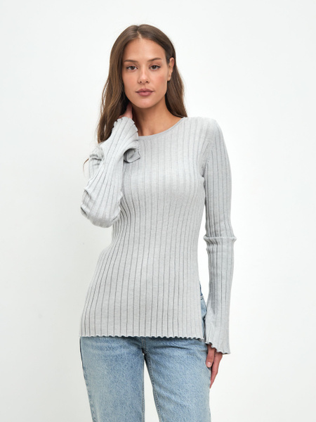 Джемпер Женский DAMtex серый шелк Вискоза, Эластан, размер 40, 42 В ...