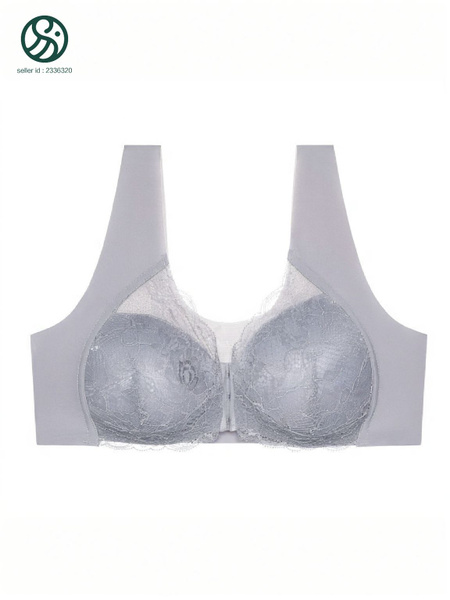 Бюстгальтер Женский с застежкой спереди, размер 100B, 100C серебристо-серый Полиамид Китай ...