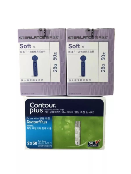 Тест-полоски "Контур Плюс" (Contour Plus) №100 + ланцеты №100 срок годности 30.04.2026 купить на ...