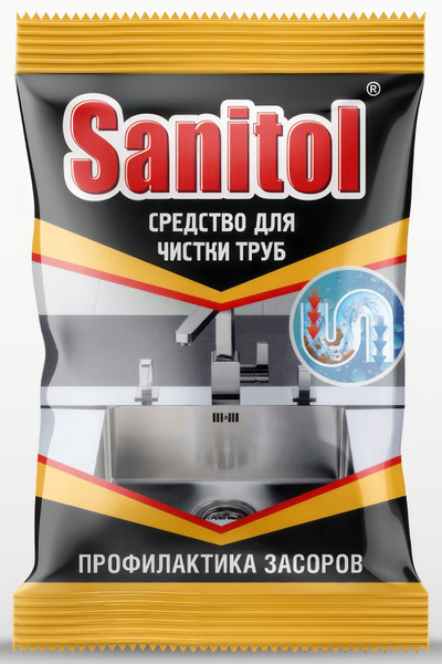 Средство Sanitol Профилактика засоров для чистки труб, 90 г купить на ...