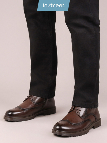 Ботинки Мужской Instreet коричневый, размер 42 дерби Демисезон 8 Шнурки Стандартный низкий (до 4 ...