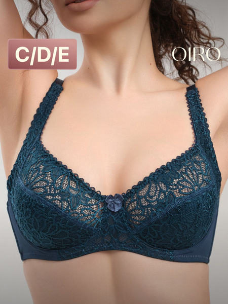 Бюстгальтер Женский OIRO мягкая чашка на каркасе, на косточках, размер 85C изумрудный Полиамид ...