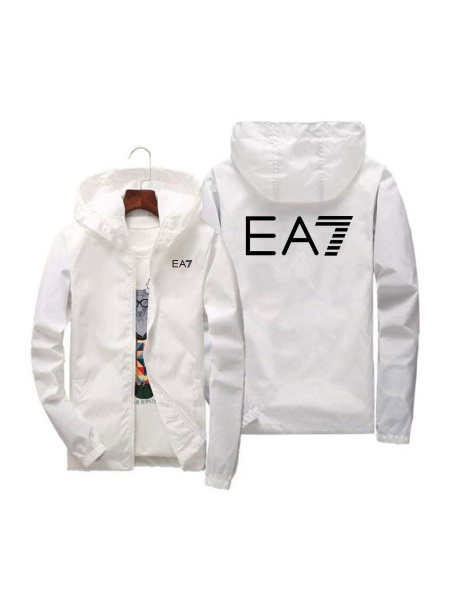 Ветровка Мужской EA7 белый глянец Политекс, размер 44, 46 На любой сезон облегающий купить c ...