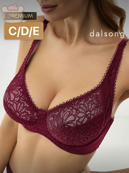 Бюстгальтер Женский DALSONG мягкая чашка на каркасе, на косточках, размер 95C бордовый Полиамид ...