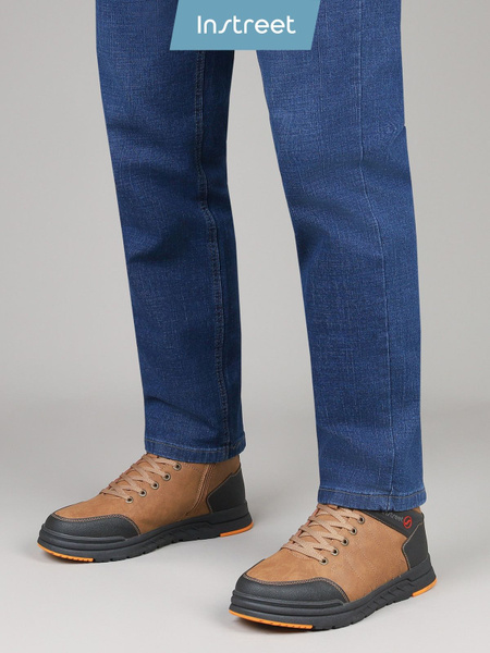 Ботинки Мужской Instreet желтый, черный, размер 43 Зима 10 Шнурки, Молния Без каблука Россия ...