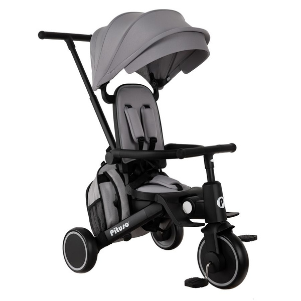 Велосипед трехколесный с ручкой Pituso "Leve Pro plus",с сумкой, трансформер 7 в 1, складной ...
