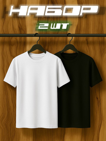 Футболка Мужской IRAF белый, черный Короткий, размер 50 Хлопок Однотонный свободный Повседневный ...