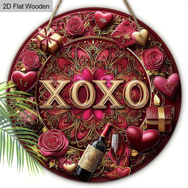 2D-печать круглой деревянной вывески XOXO для настенного монтажа купить на OZON по низкой цене ...