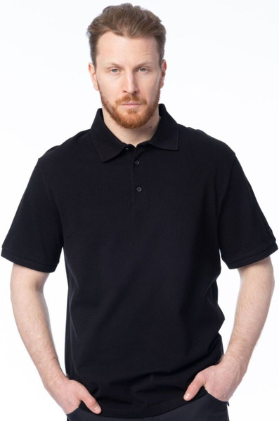 Рубашка поло рабочая Мужской BRODEKS, размер 50, 52 черный Хлопок Логотип Пуговицы Воротник Лето ...